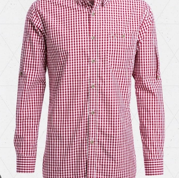 Bavaria Trachten | Shirts | Bavaria Trachten Xl Red Checkered Mens ...